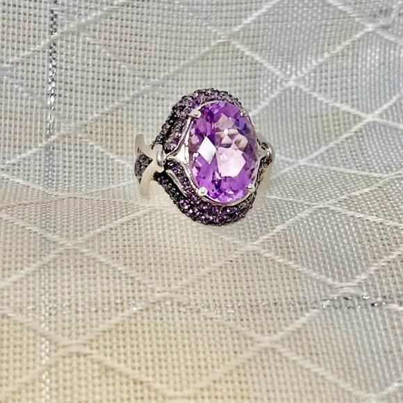 Ross-Simons | Jewelry | Ross Simons Amethyst Rose De France Ring Purple ...
